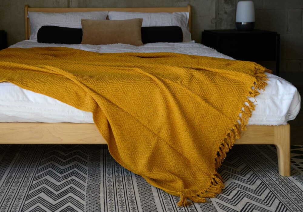 Cotton Rich Diamond Pattern Throws | Natural Bed Company