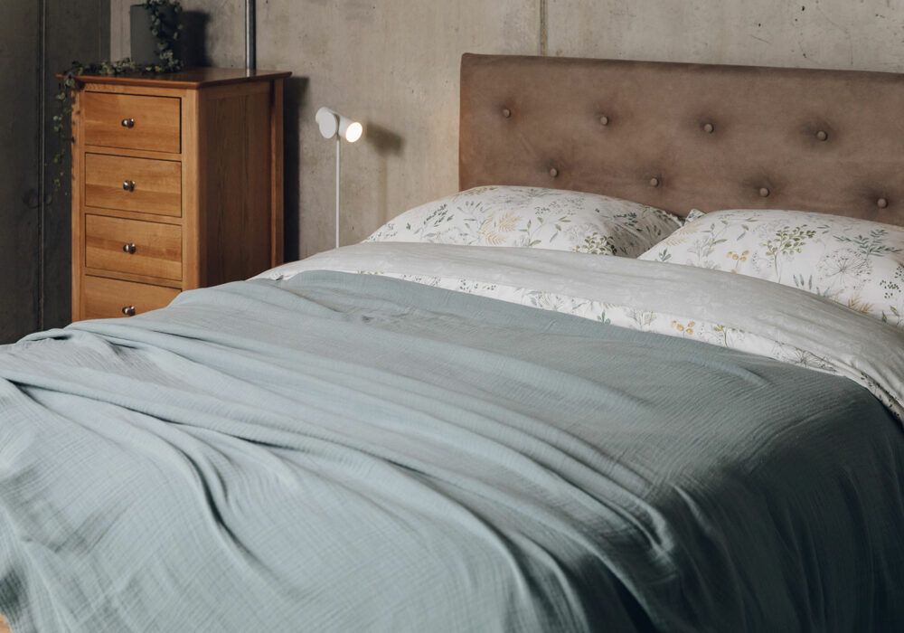 Lightweight Cotton Bedspread - Rose, Sand or Blue - Natural Bed Company