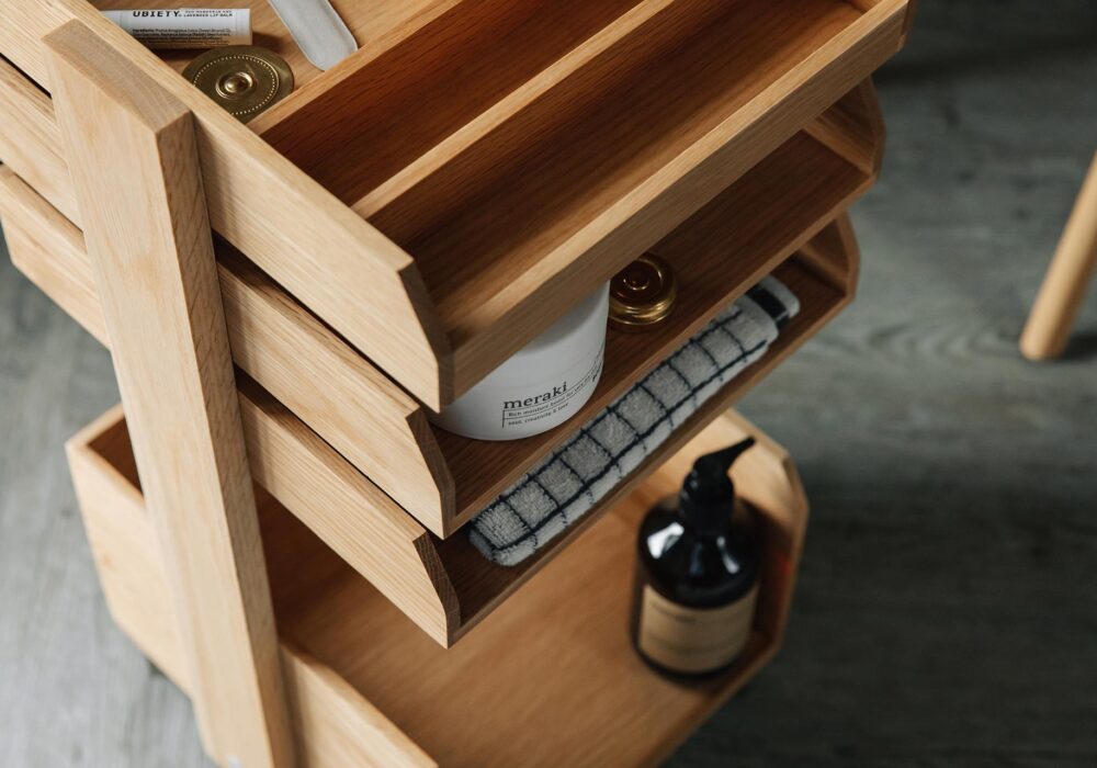 Storage Trolley | Light Oak Furniture | Natural Bed Company