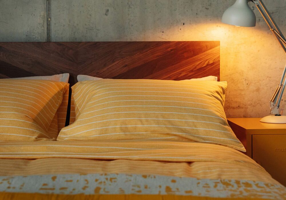 Yellow & Ivory Brushed Cotton Duvet Set | Natural Bed Company