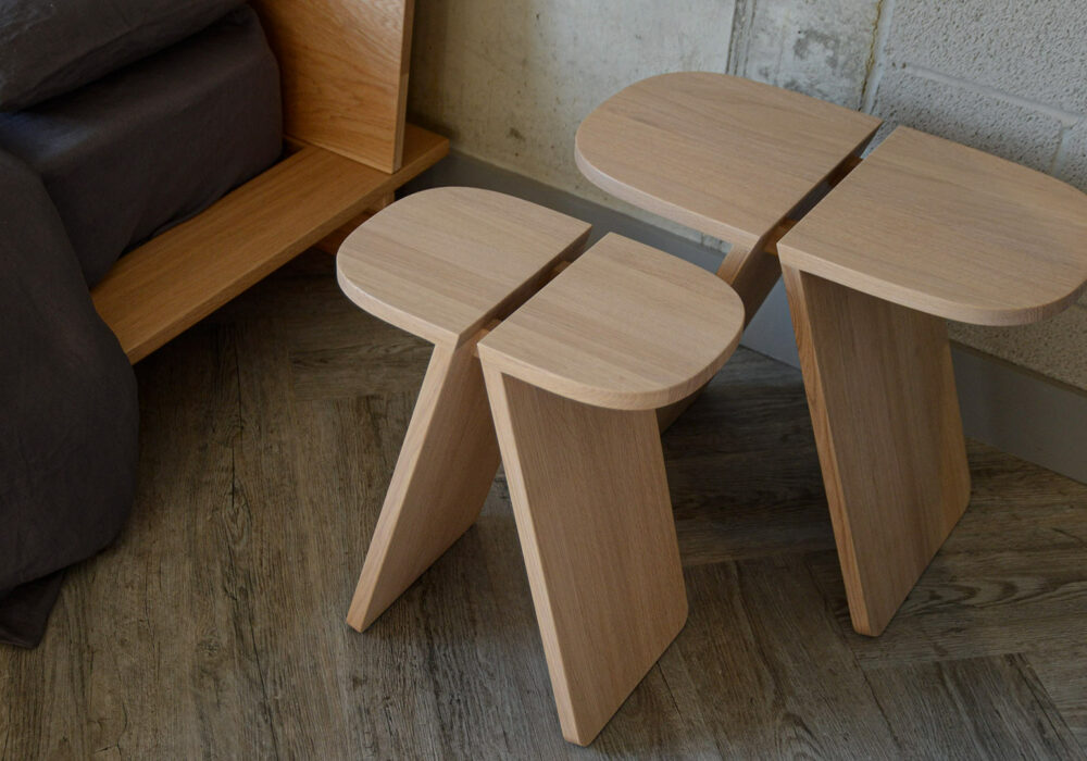 Avio - Solid Oak Side Tables - Natural Bed Company