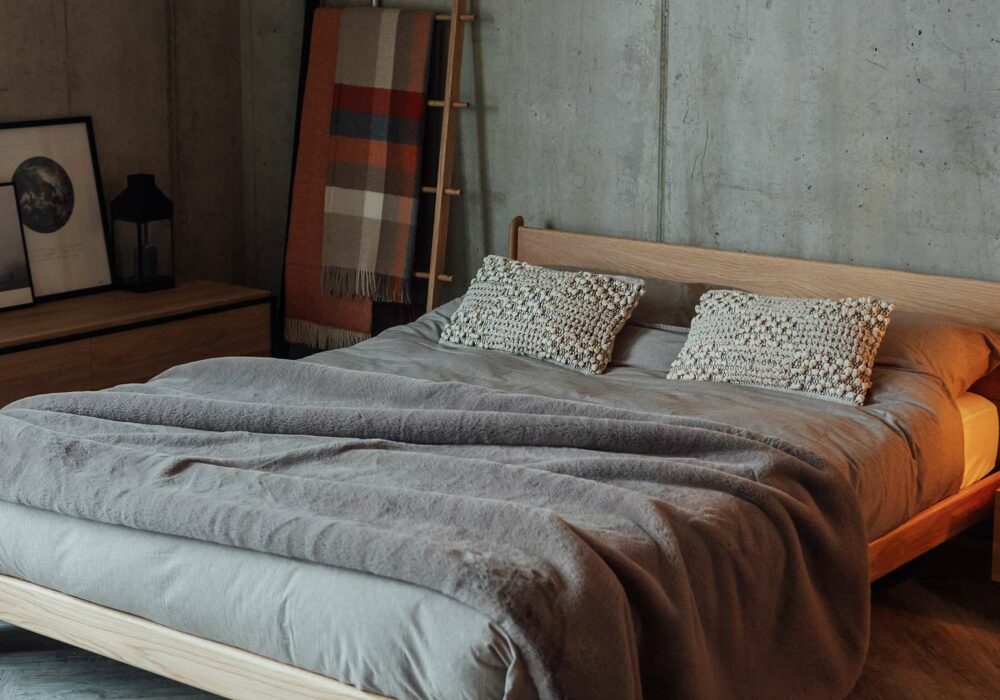 Grey Luxury Faux Fur Bedspread | Bedding | Natural Bed Company