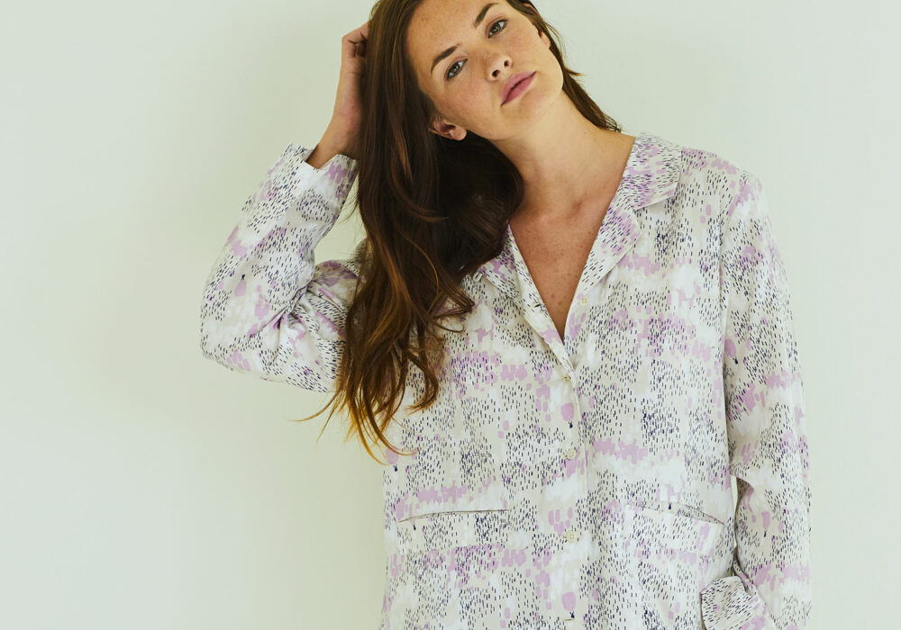 Luxury Pure Cotton Pyjamas | Pink Clouds | Natural Bed Company