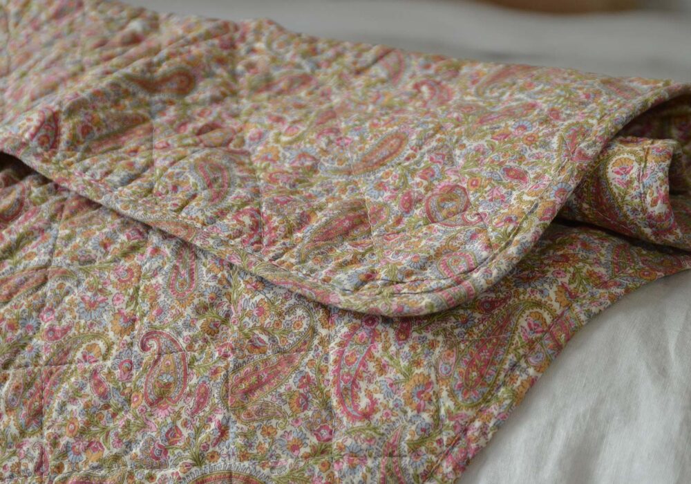 Colourful Quilted Throws with Paisley Print | Natural Bed Company