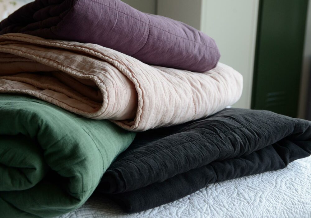 Plain Soft Quilted Throws | Many Colours | Natural Bed Company