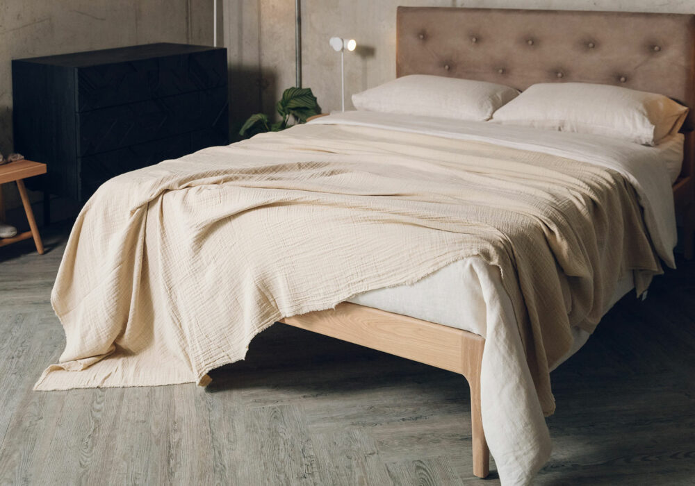 Lightweight Cotton Bedspread - Rose, Sand or Blue - Natural Bed Company