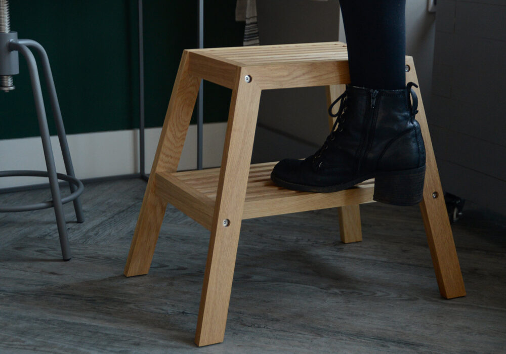 Solid Oak Step Stool - Natural or Dark Oak | Natural Bed Company