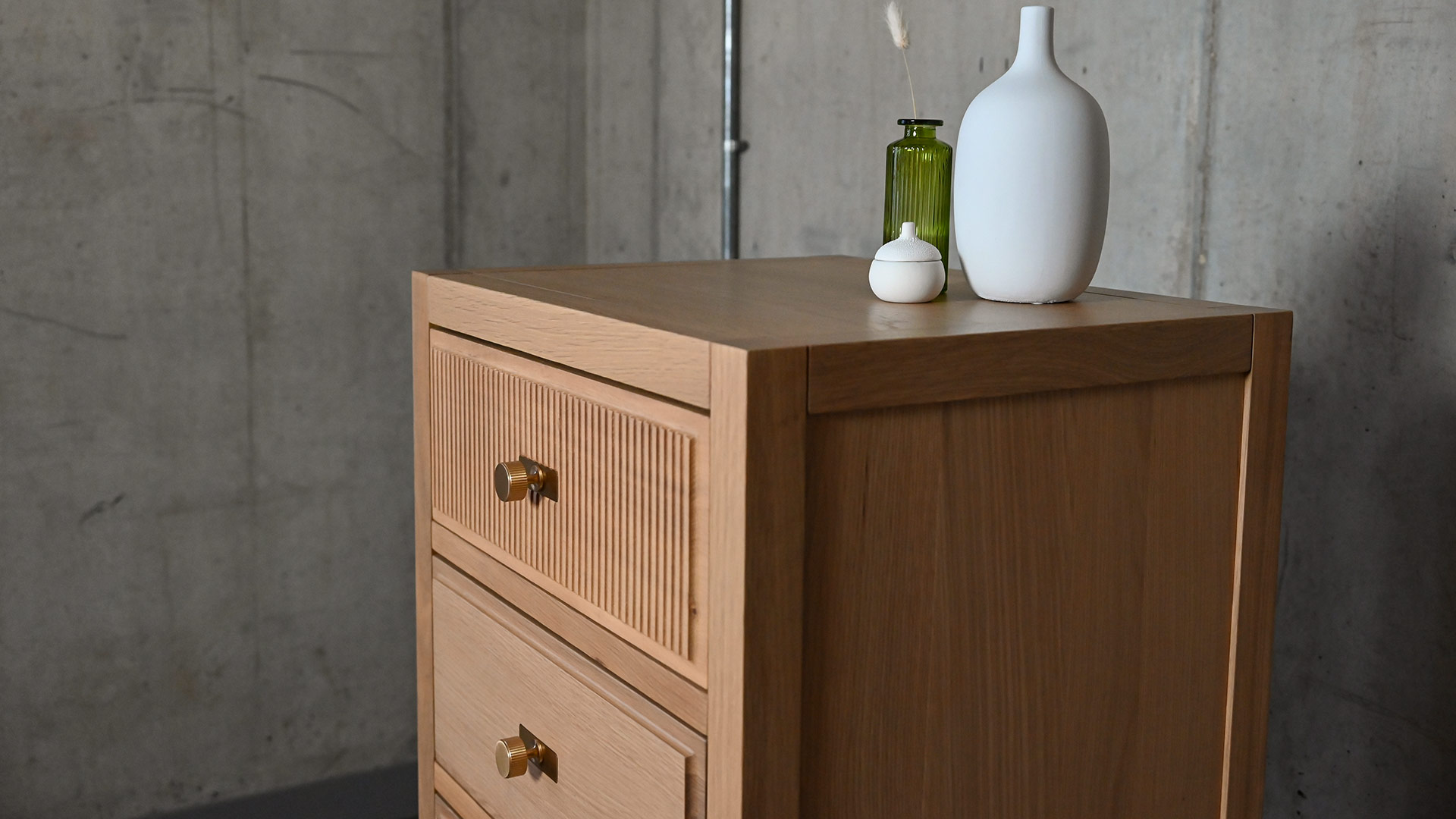 Reeded Oak Tallboy | Deco Range |Natural Bed Company