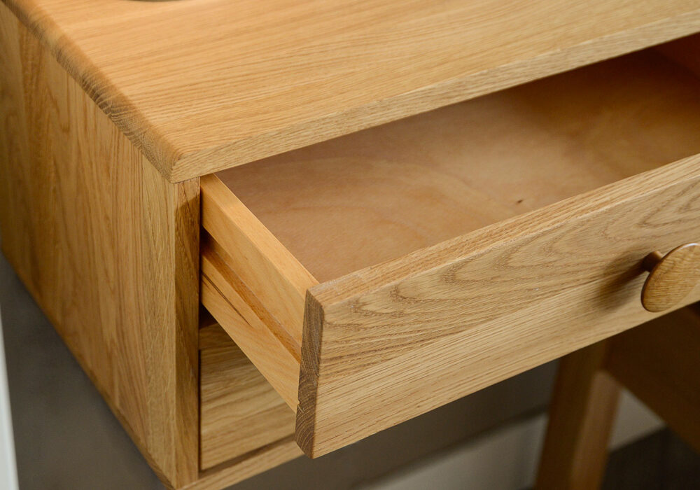 Floating Bedside Unit in Solid Oak - 2 Drawers - Natural Bed Company