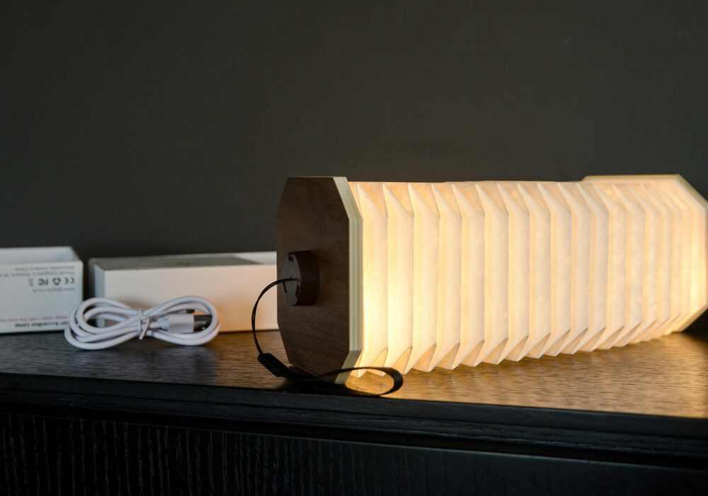 Concertina Light in Walnut | Lighting | Natural Bed Company