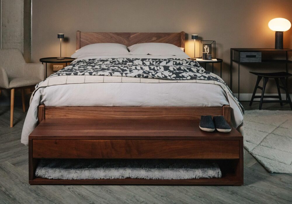 Walnut End-of-bed Drawer Unit | Natural Bed Company