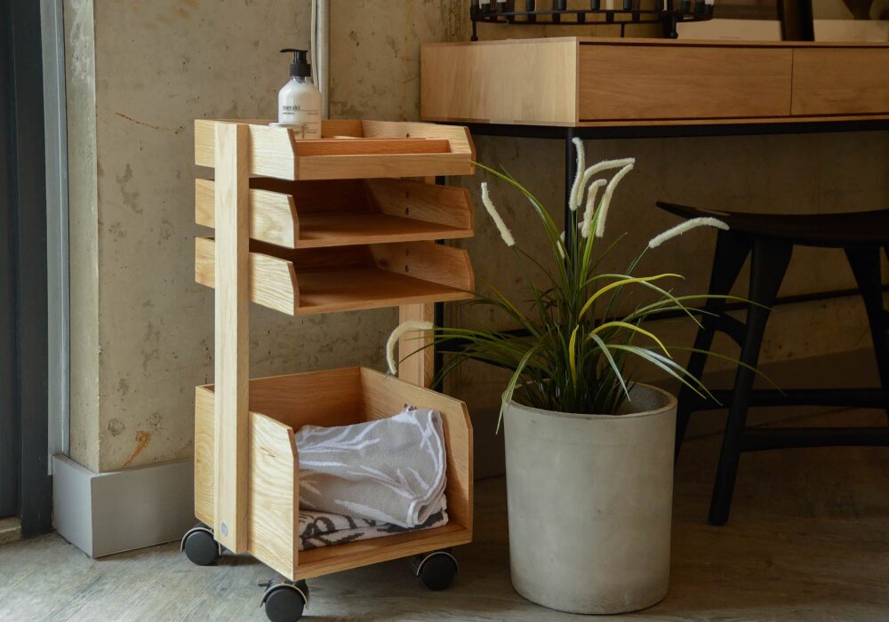 Storage Trolley | Light Oak Furniture | Natural Bed Company